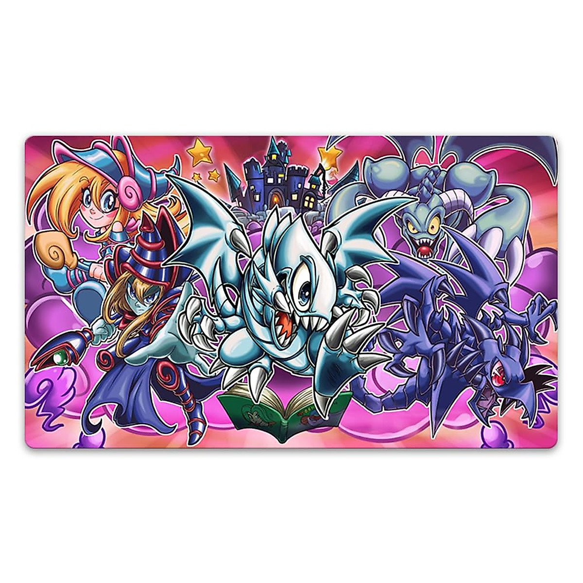 Ygomat Toon Dark Magician Girl Trading Card Game CCG OCG Duel Playmat Free TCG Mat Best Tube/Bag (C_No Playzones + Bag)