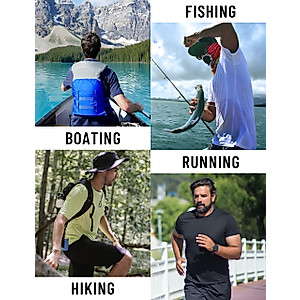 KEFITEVD Men Long Sleeve T Shirts Outdoor Summer Shirts Sun Shirts UV Protection Long Sleeve Rash Guard UPF 50+ Casual Hiking T-Shirt Top Blue