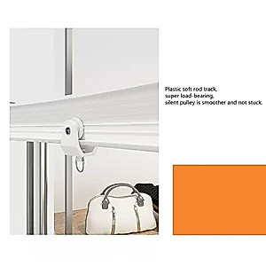 Clothing Store Fitting Room Curtain Whtie Frame, Portable Temporary Mobile Privacy Protection Dressing Room, Foldable Mall Simple Changing Room and Display Rack, 200x95x95cm (Pink)