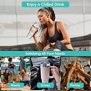 Ice Mold for Stanley Cup, Silicone Ice Cube Tray for 20-30-40oz Tumbler, Hollow Cylinder Ice Cube Mold with Lid for Stanley, Easy Fill and Release Ice Maker Tray for Whiskey, Cocktail, Coffee, Juice