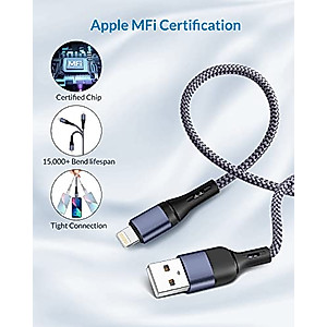 iPhone Charger, [Apple MFi Certified] 2-Pack 10FT Long Braided Lightning Cable Fast Charging Cord and Dual Port USB Wall Charger Block Plug Adapter for iPhone 14/13/12/Pro Max/11/XR/XS/X/8/7/6/SE,iPad