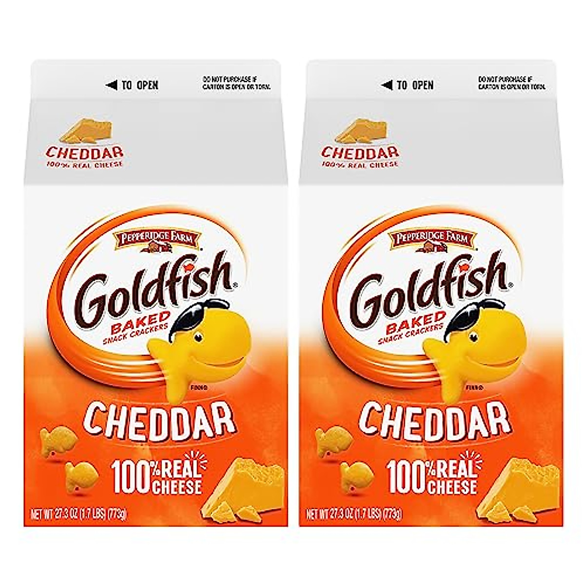 Goldfish Cheddar Crackers, 27.3 oz carton, (Pack of 2)