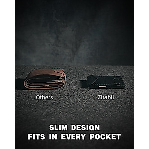 Zitahli Wallet for Men - with Money Clip Slim Leather Slots Credit Card Holder RFID Blocking Bifold Minimalist Wallets with Gift Box