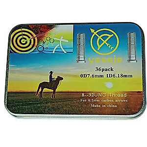yeseje Aluminum Arrow Inserts Insrt .244 Arrow Shafts for Target Practice (36-Pack)