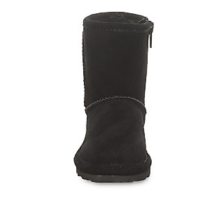 BEARPAW Elle Toddler Black Size 12 | Toddler's Boot Classic Suede with Zipper | Kid's Slip On Boot | Comfortable Winter Boot