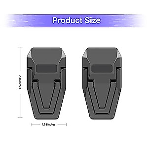 PONICOR Zinc Alloy Computer Keyboard Stand for Desk, Foldable Keyboard Riser with 2 Angle Adjustable, Self-Adhesive Invisible Laptop Stand for Desk, Mini Portable Keyboard Lift (2pcs, Black)