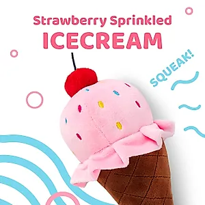 Downtown Pet Supply - Squeaky Dog Toys - Dog Chew Toys for Aggressive Chewers - Ice Cream, Donut, Pizza, Taco and Hotdog - Durable Dog Toys for Puppies, Small & Medium Dogs - 5 Pack