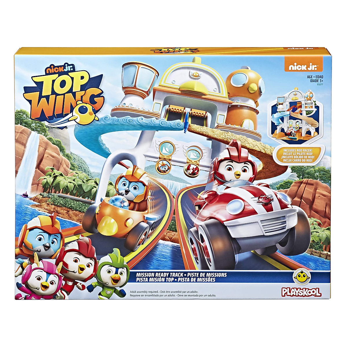 Hasbro Toys Top Wing Mission Ready Track Playset, Includes Ramp Jump & Double Vehicle Launcher for Top Wing Vehicles, Toy for Kids Ages 3 to 5, Model Number: E5277
