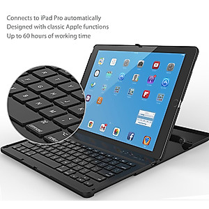 ProCase Keyboard Case for 1st & 2nd Generation iPad Pro 12.9 2017 2015, iPad Pro 12.9 Tablet Wireless Keyboard Case for iPad Pro 12.9" (2nd & 1st Gen)- Black