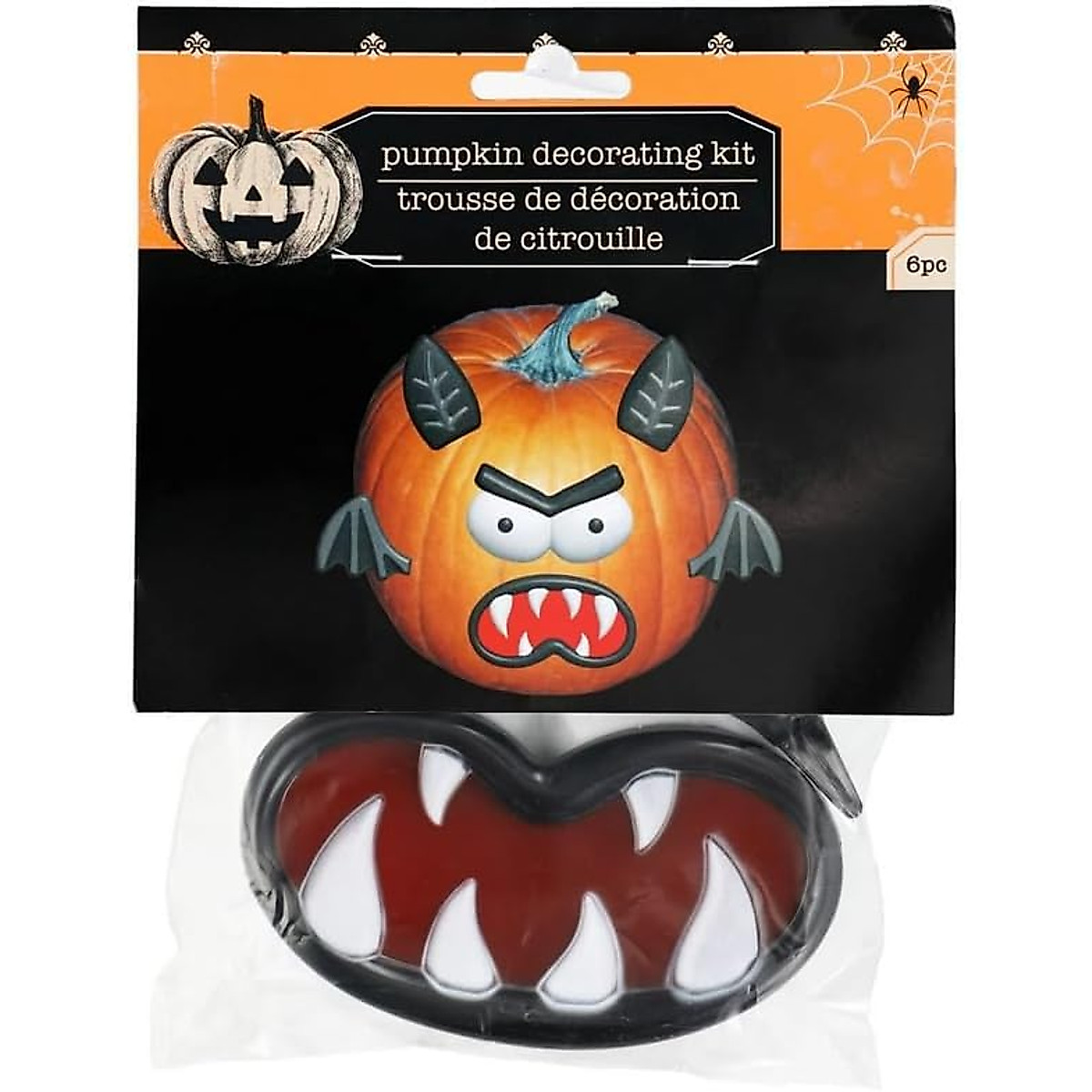 Halloween Plastic Push in Pumpkin Decorating Kits No Carving Kits 1 Set 4 Packs Halloween Pumpkin Faces Push in