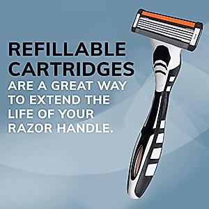 BIC Hybrid Flex 5 Disposable Razor Cartridges for Men, 5 blade razors For Sensitive Skin and a Smooth and Close Shave, Cartridge Only Set with 2 packs of 4 Cartridges each for 8 total cartridges