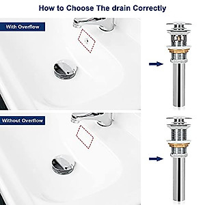NearMoon Bathroom Pop up Drain, Brass Sink Drain Strainer for Bathroom Assembly Stopper Vessel Sink, Anti-Clogging (Without Overflow, Chrome Finish)
