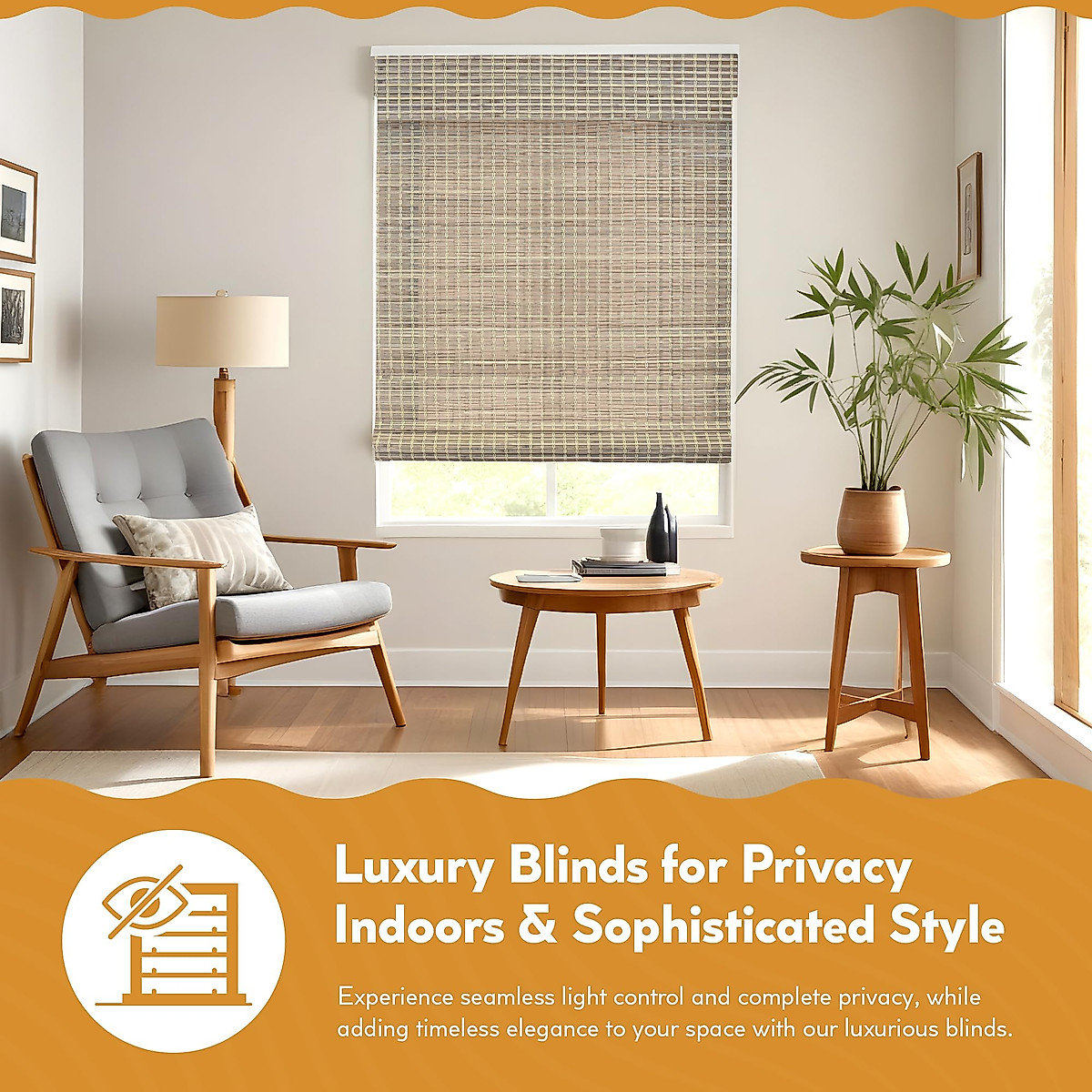 Radiance 2208866E Cordless Roman Shade, 46" W x 64" L, Driftwood