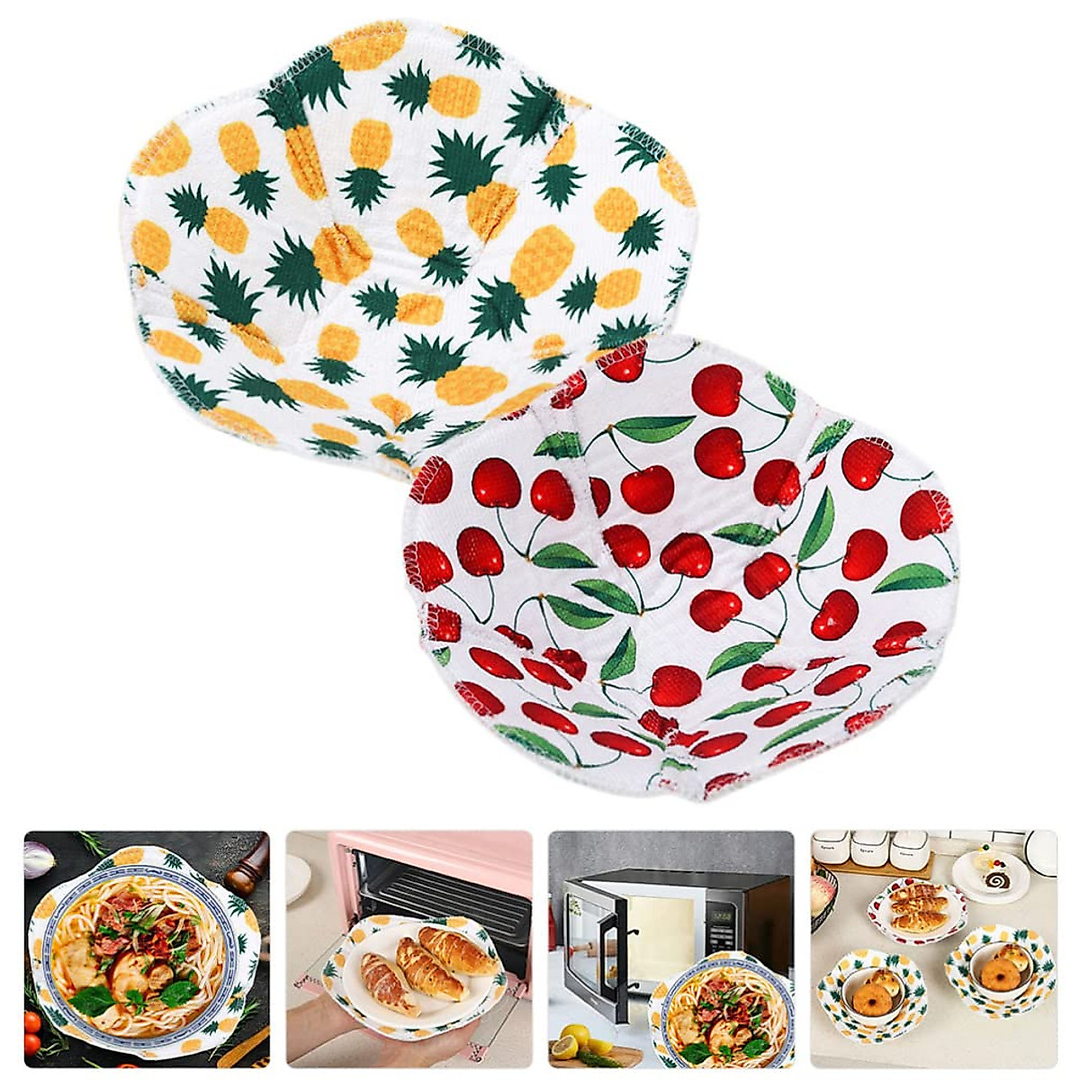Cabilock Hot Bowl Holder 2pcs Insulated Bowl Holder Microwave Bowl Cozy Plate Huggers Safe Plate Huggers for Microwave Heating Soup Leftover Food Meals Hot Bowl Cozy