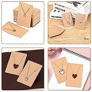 Earring Cards, Anezus 100 Pcs Earring Display Cards Earring Holder Cards with 200 Earring Backs and 100 Self- Sealing Bags for Earrings Necklace Jewelry Display, Kraft Color 3.5x2.4 Inches