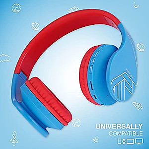 PowerLocus Bluetooth Headphones for Kids, Wireless Foldable Headphones Over Ear, Headphone with Microphone, 85DB Volume Limit, Wireless and Wired Headset with Micro SD, FM for Cellphones, Tablets, PC