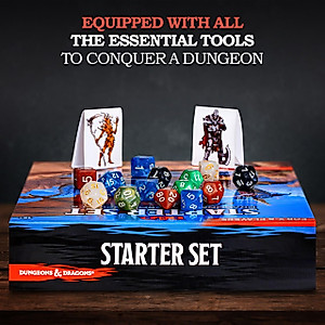 Dungeons and Dragons Starter Set - 6th Edition, Dragons of Stormwreck Isle - Extra 6 Dice Sets, Flannel Bags, Master Screen, New Heroes - D&D Board Game Includes Printable Materials