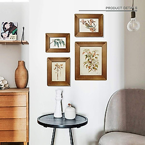 icheesday 6x8 Wood Picture Frames, Rustic Photo Frame with Real Glass Front,Wall Hanging and Tabletop Standing,Vertical or Horizontal Display (Brown)