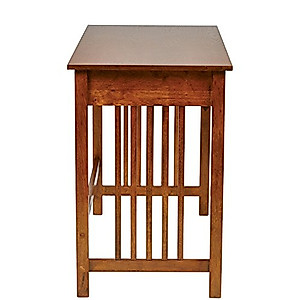 OSP Home Furnishings Sierra Writing Desk with Pull-Out Drawer and Mission Style Side Panels, Ash Brown