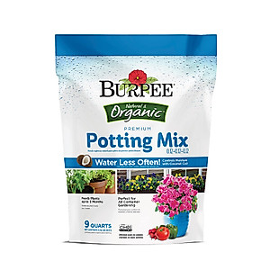 Apollo Exports International 24" Adjustable Railing Planter, Black and Burpee, 9 Quarts | Premium Organic Potting Natural Soil Mix