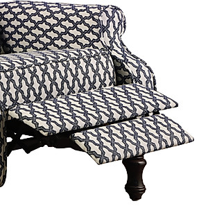 Rosevera Kelly Victoria Padded Push Back Recliner Chair for Living Room and Bedroom, Navy Blue