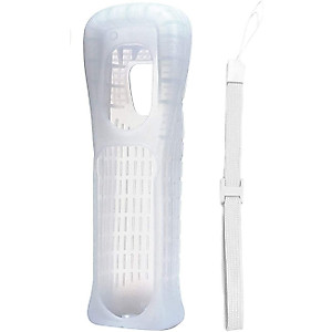 2Set Silicone Rubber Protective Skin Case Cover with Wrist Strap Replacewment for Wii Remote Controller（White）