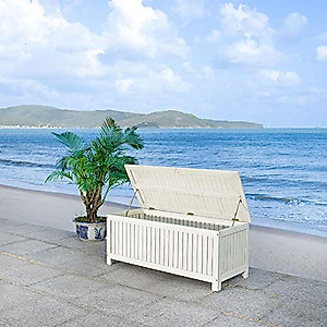 Safavieh PAT7037C Outdoor Abri White Storage Cushion Box