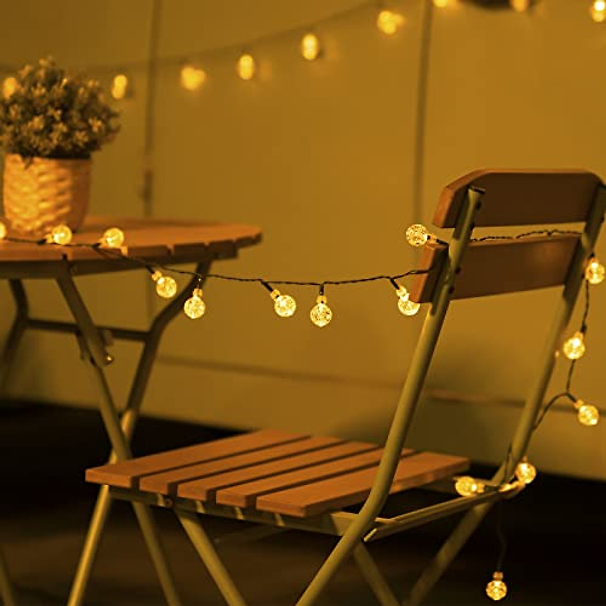 koopower 15ft String Lights 30 Crystal Ball LED Plug in with Remote (Timer, 8 Modes, Dim+-) for Garden Patio Yard Home Christmas Parties Wedding (Warm White)