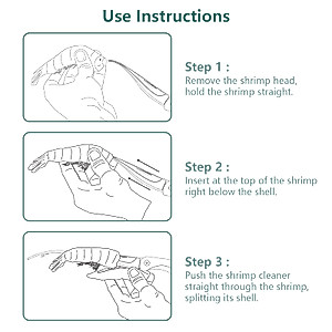 WhiteRhino Shrimp Deveiner Tool, Shrimp Peeler and Deveiner Tool, with Stainless Steel Blade and ABS Non-slip Handle, Folded Shrimp Cleaner Knife, Portable Prawn Shell Peeler for Kitchen (1 Pack)