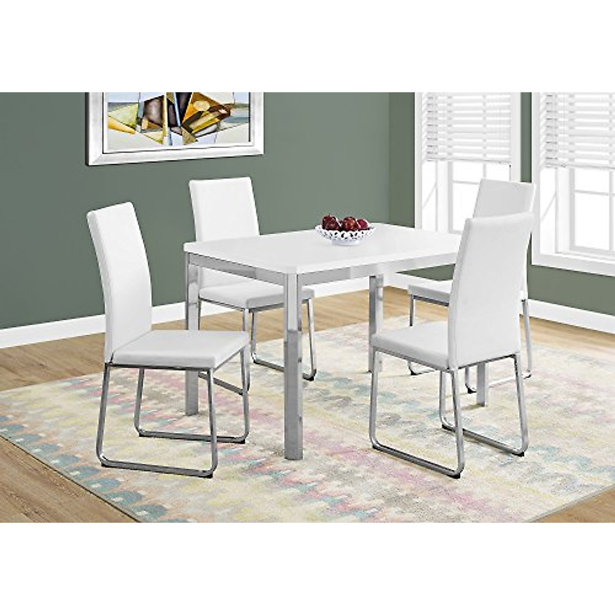Monarch Specialties I Two Chairs, 28"L x 28"D x 38"H, White/Chrome