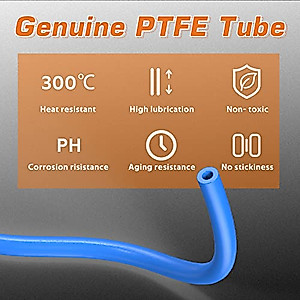 Bowden Tube for Ender 3, 1M Blue PTFE 3D Printer Teflon Tubing 1.75mm Filament Creality Bowden Tube for Ender 3 Pro Ender 5 Plus Cr-10 v2 3D Printer, Supplied with Tube Cutter, 2 X Pc4-M6 & Pc4-M10