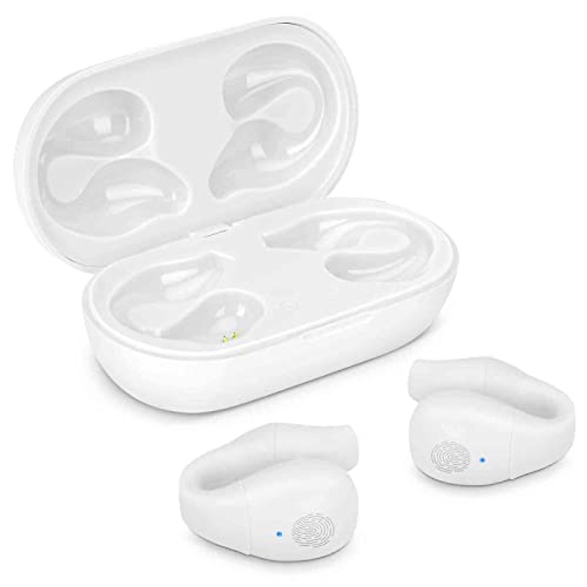 UrbanX UX3 True Wireless Earbuds Bluetooth Headphones Touch Control with Charging Case Stereo Earphones in-Ear Built-in Mic Headset Premium Deep Bass for Honor 70 Pro - White