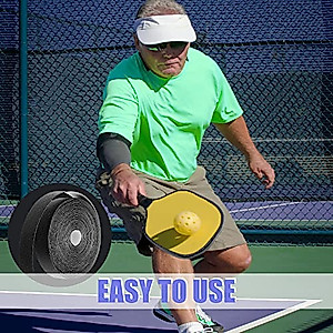 Kathfly 4 Rolls Racquet Head Protection Tape Black Racket Protection Tape Tennis Racket Tape Protects Edge Guard Compatible with Pickleball Paddles Tennis Rackets, Total 20 Meter