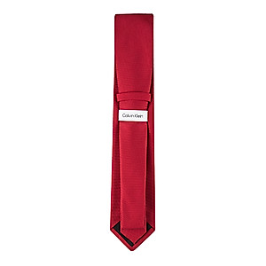 Calvin Klein Men's Silver Spun Solid Tie, Red, Regular