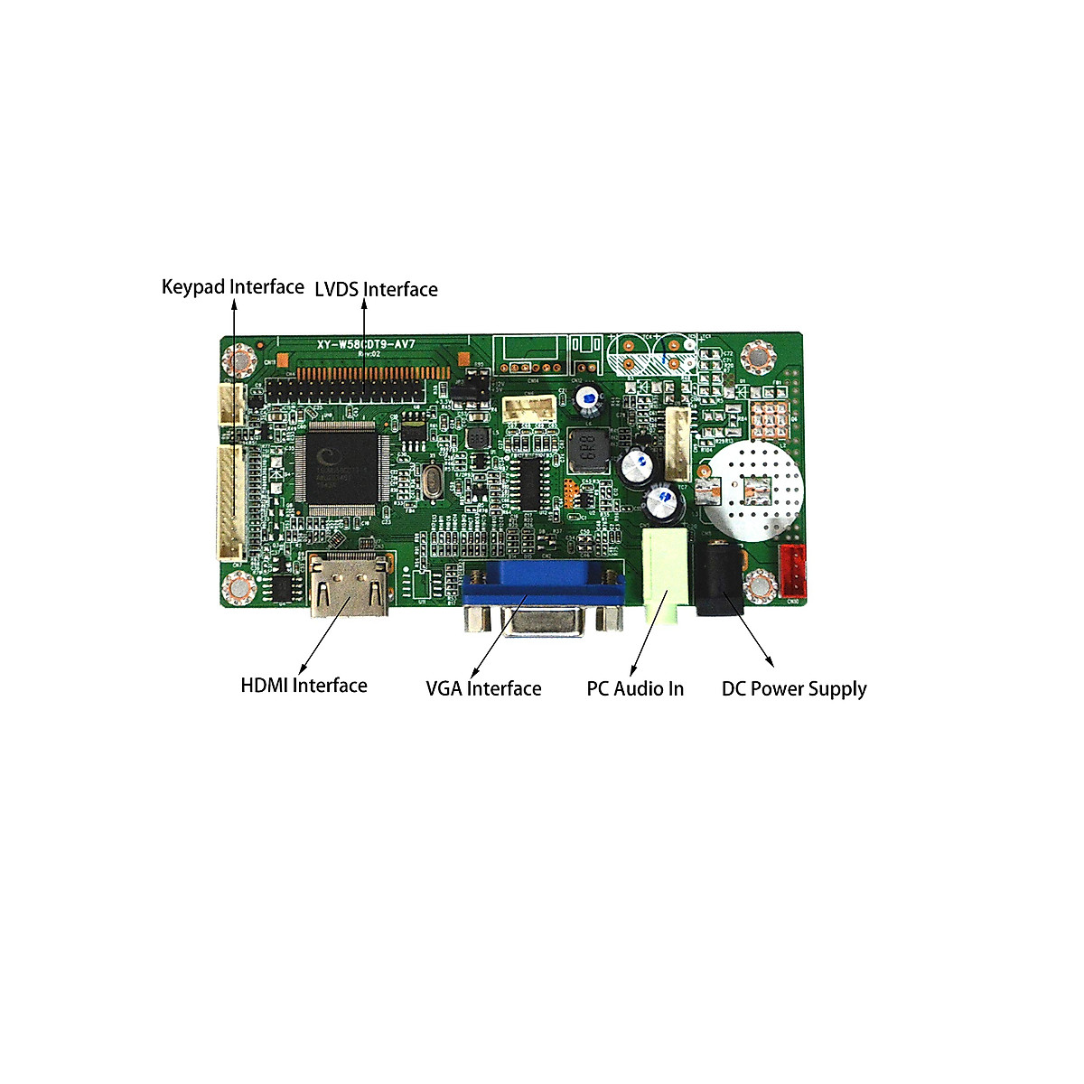 NJYTouch 58C HDMI VGA LVDS Controller Board for LP171WU1-TLA3 LP171WU1-TLB1 1920x1200 LCD Screen
