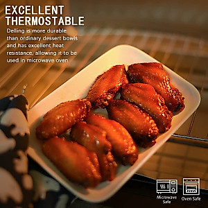 DELLING 16 inch Large Serving Platter Set & 8 Inch Rectangular serving Plates