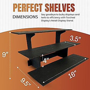3-Tier Straight Retail Table Display Stand with Shelves | 3 Step Straight Display Rack for Counter Top, Craft Shows, Farmers Market, Trade Shows, Pop ups, Soap Display, Candles, Tumblers, Cups