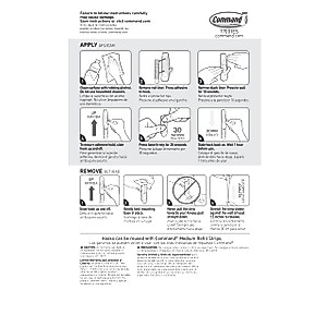 Command Medium Utility Hooks, Damage Free Hanging Wall Hooks with Adhesive Strips, No Tools Wall Hooks for Hanging Organizational Items in Living Spaces, 20 White Hooks and 24 Command Strips