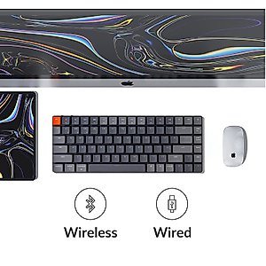 Keychron K3 Ultra-Slim 75% Layout Wireless Wired Mechanical Keyboard, Compact 84 Keys RGB LED Backlit for Mac Windows, Low Profile Gateron G Pro Blue Switch, Version 2