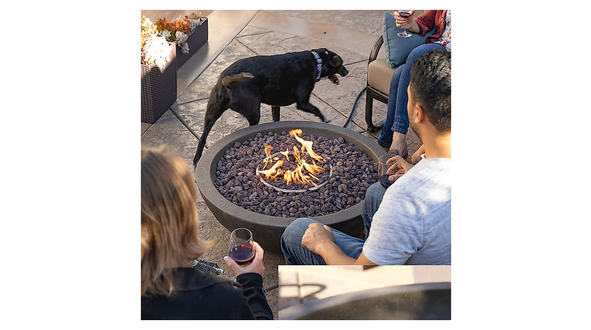 Bond Mondavi 36" Gas Fire Bowl: Faux Concrete, 65K BTU