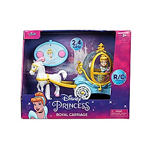 Jada Toys Disney Princess Cinderella Horse-Drawn Carriage RC Radio Control Vehicle, Toys for Kids