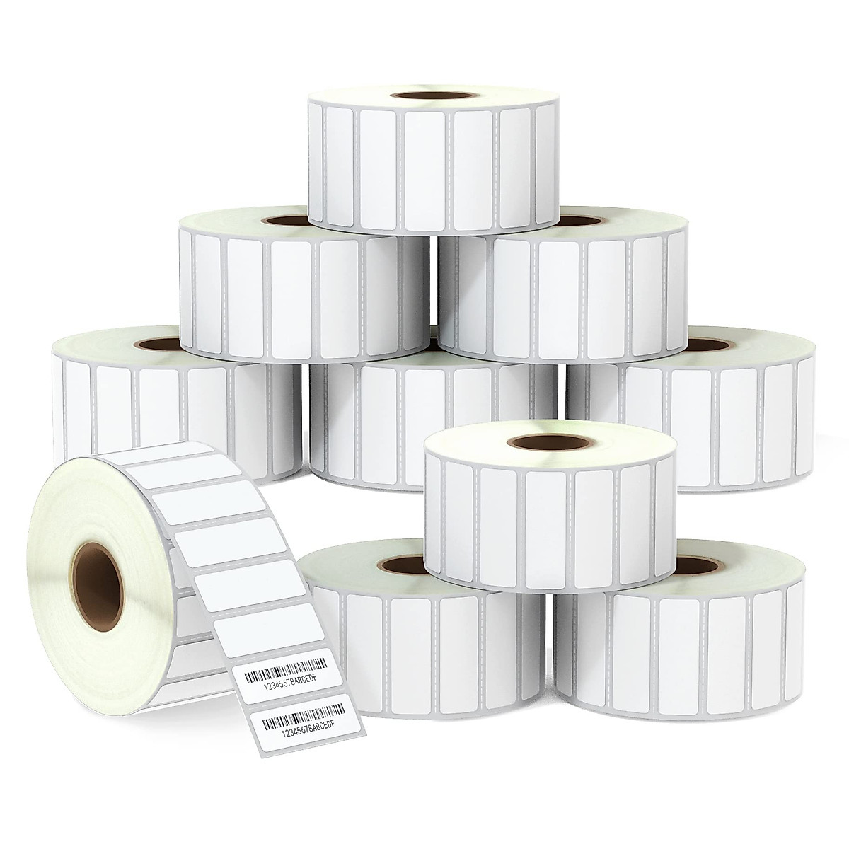 BETCKEY - 1.5" x 0.5" (38 mm x 13 mm) File Folder & Address Labels Compatible with Zebra & Rollo Label Printer,Premium Adhesive & Perforated [10 Rolls, 23500 Labels]