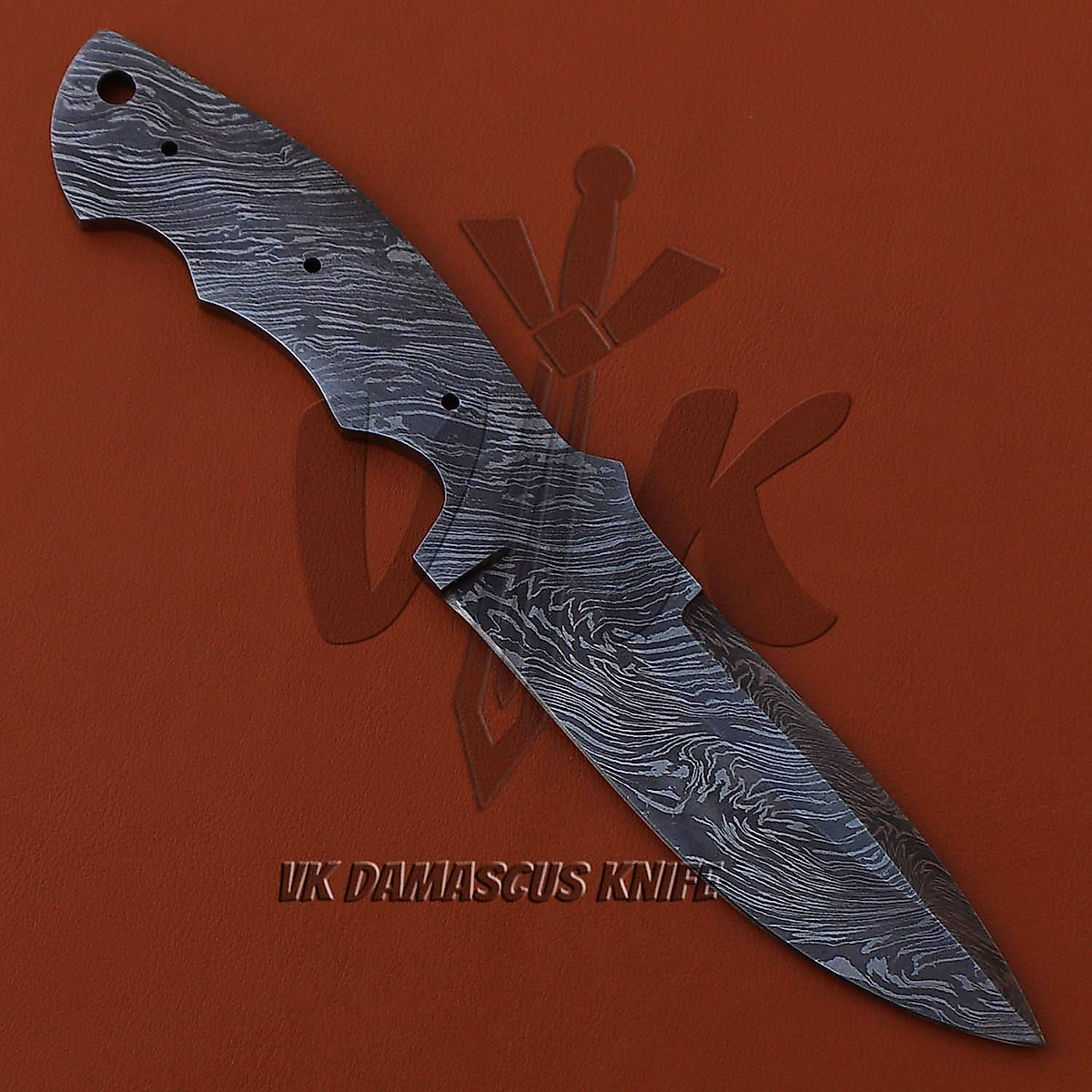Damascus Steel Blank Blades for Knife Making Supplies, Full Tang Handmade 9 inch Damascus Hunting Knife Blank JNR 4055