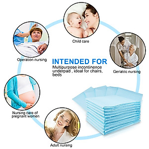 Disposable Large Changing Pads, High Absorbent Waterproof Portable Mattress, Leak-Proof Breathable Incontinence Pad, Play Sheet Bed Chair Table mat Protector, Adult Child Baby Pets Underpad