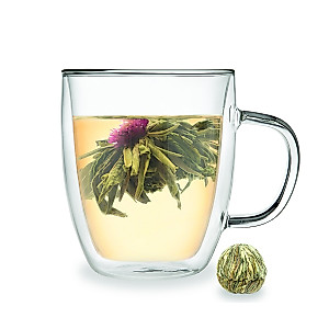 Godinger Large Coffee Mug Glass Double Wall Insulated - 16oz