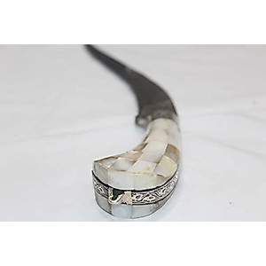 Rajasthan Gems Armor Cracker Dagger Knife Damascus Steel Blade Mother of Pearl Chip Handle B276