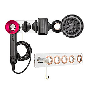 Hairdryer Holder for Dyson HD 08.01.02.03.04, Hole-Free Bracket Acrylic Hair Dryer Storage Bathroom Storage Care Tools (Clear)