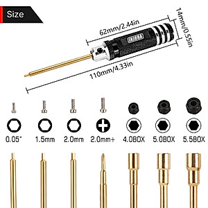 INJORA Short Handle Hex Screwdriver Nut Driver Tool Kit for 1/18 1/24 RC Mini Crawler Car TRX4M SCX24 FCX24,7PCS