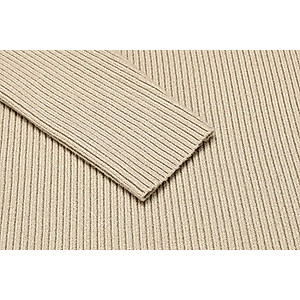 COOFANDY Mens Ribbed Slim Fit Knitted Pullover Turtleneck Sweater Khaki