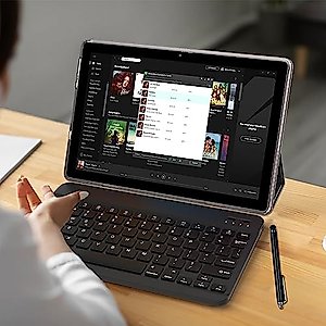 2023 Newest 2 in 1 Tablet 10 inch, 6GB RAM 128GB ROM +1TB Expand Computer Tablet Android 11, 2.4Ghz+5Ghz+WIFI 6, 2+8 Dual Camera, 6000mAh Battery, Bluetooth 5.0 Tablets with Keyboard, Case, Stylus